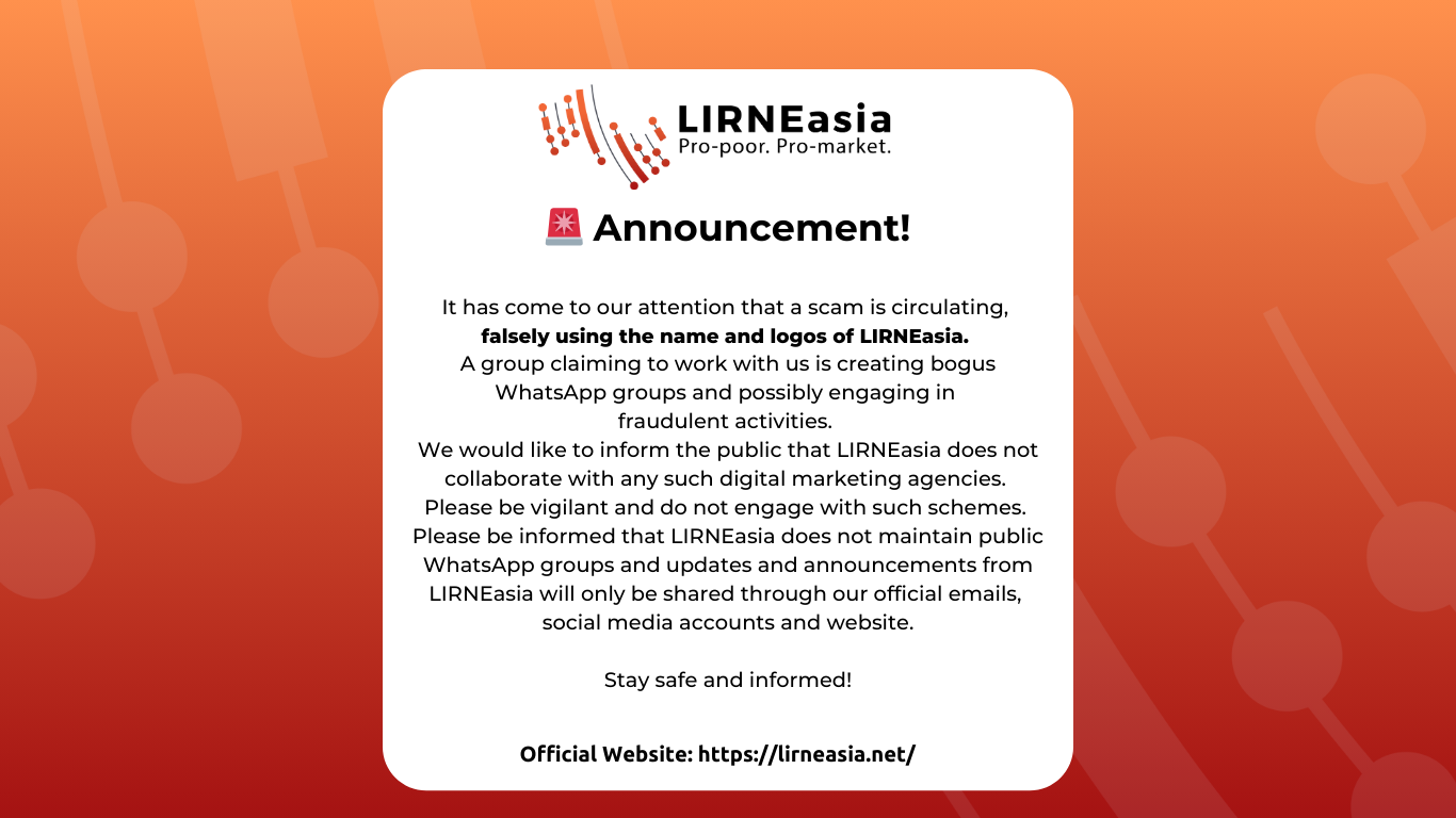 Public announcement regarding a scam, falsely using the name and logos ...